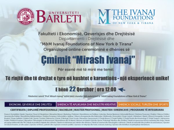 The “Mirash Ivanaj” prize - The Ivanaj Foundations of New York & Tirana